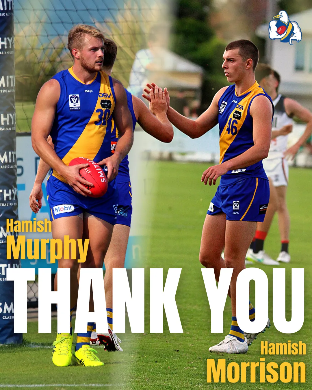 Murphy and Morrison to depart Seagulls - Williamstown Football Club