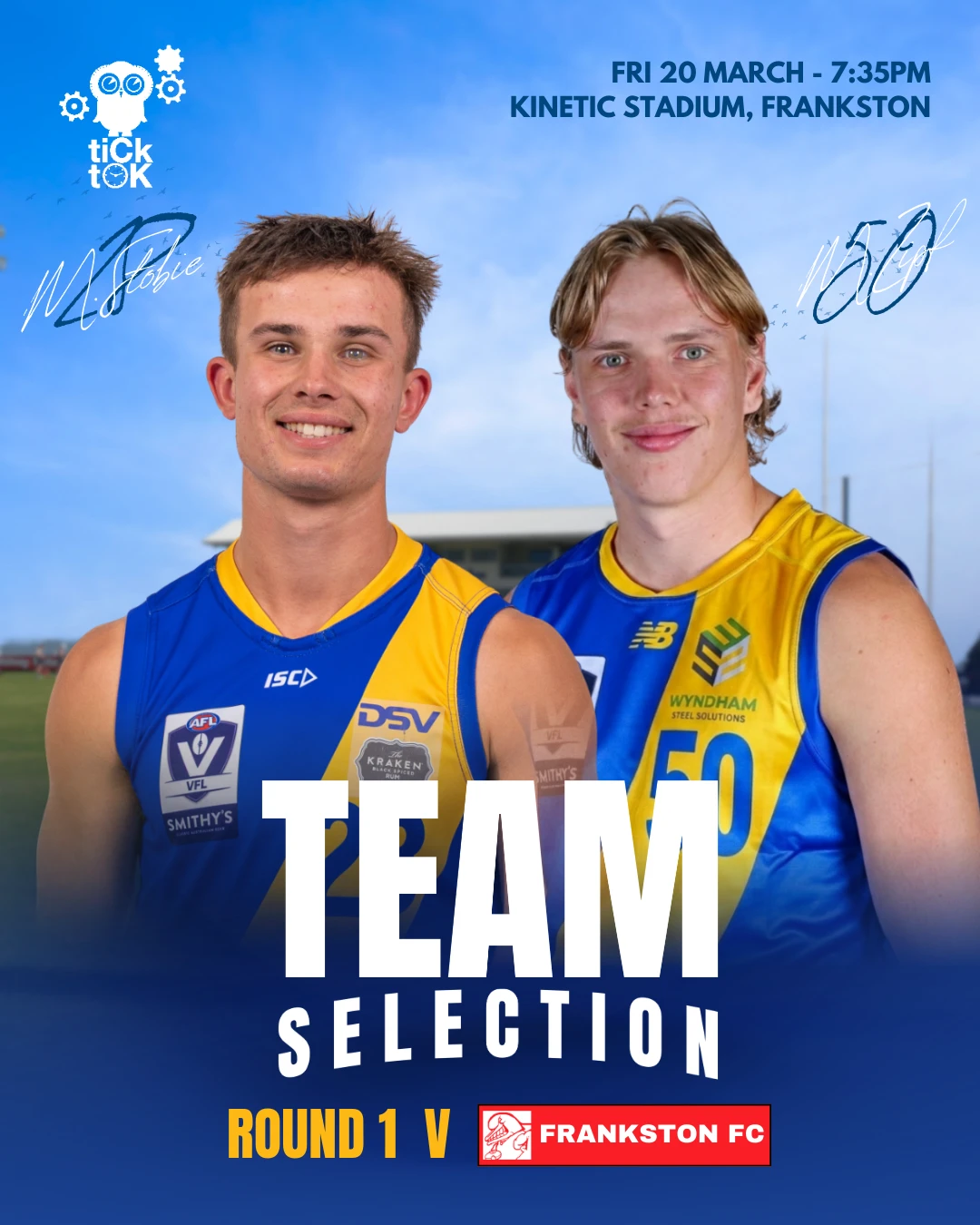 VFL Team Selection: Ten new faces named for Round 1 - Williamstown ...